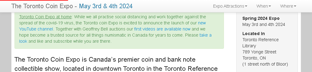 Toronto Coin Expo - Canada's Coin & Banknote Show 2026 Las Vegas
