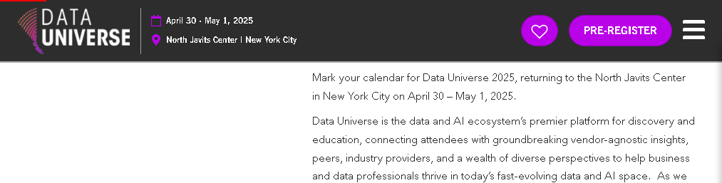 Data Universe 2025 New York