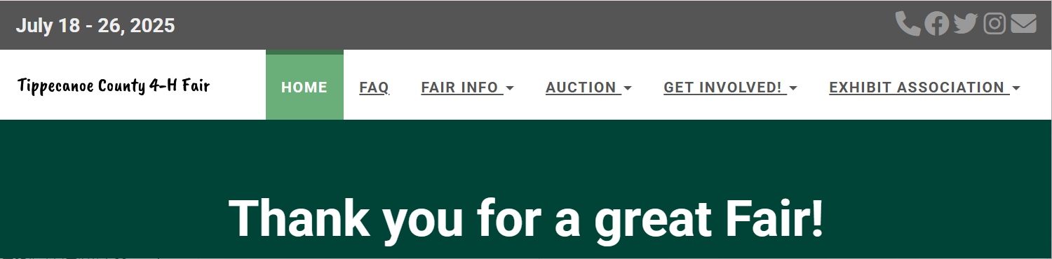 Tippecanoe County 4- H Fair 2026 Lafayette