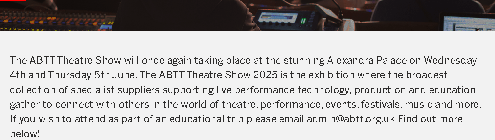 ABTT Theatre Show 2026 London