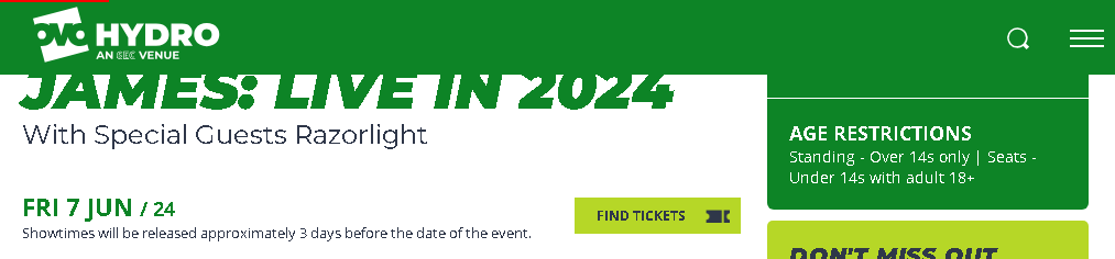 James: Live 2024 Glasgow