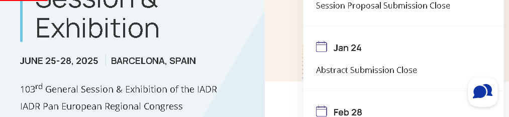 IADR/PER General Session & Exhibition 2025 Barcelona